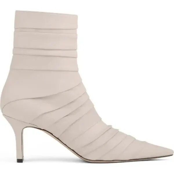 NEIL J. RODGERS Plisse Nappa Leather Ankle Boots - Crème Nappa