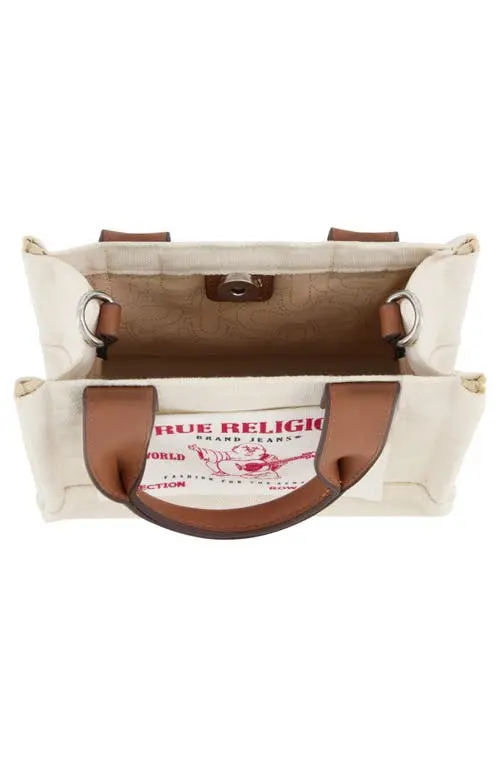 True Religion Canvas Mini Tote Bag - Natural