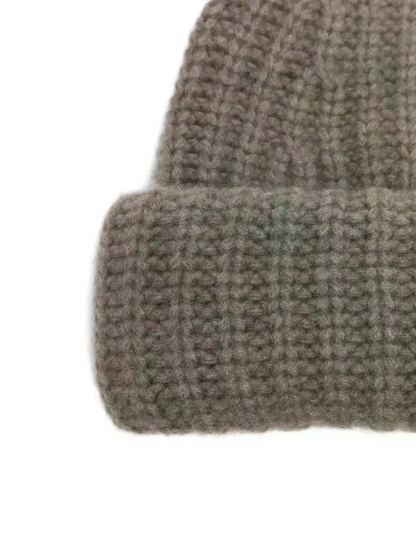 LISA YANG Ribbed Beanie - Brown