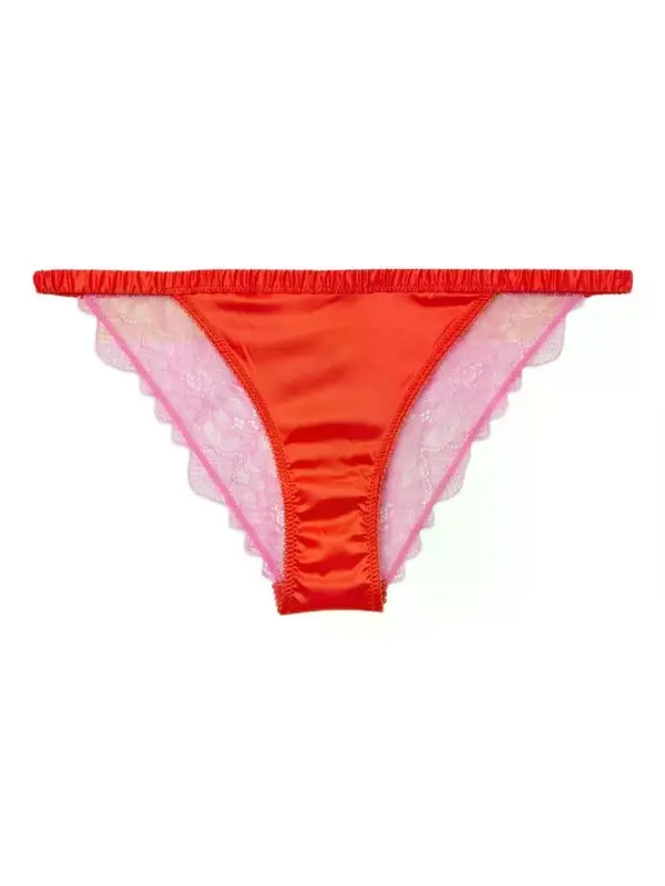 Love Stories Satin-lace Briefs - Red