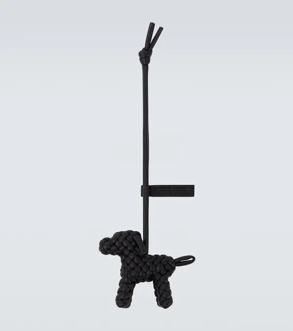 Bottega Veneta Woven Leather Bag Charm - Black