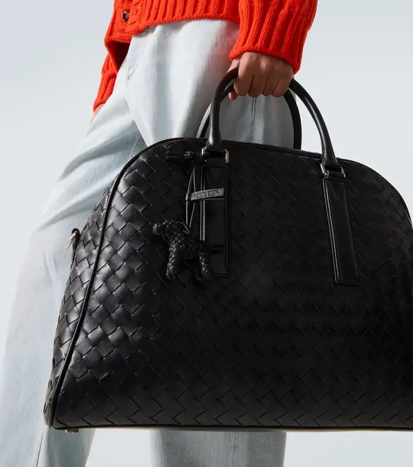 Bottega Veneta Woven Leather Bag Charm - Black