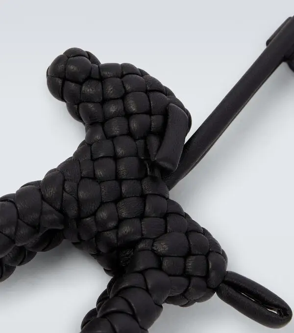 Bottega Veneta Woven Leather Bag Charm - Black