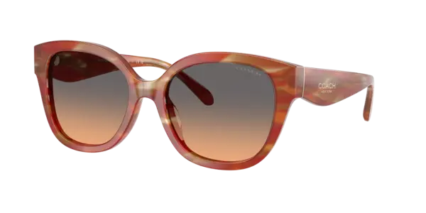 COACH Striated Bark/moss Frame Sunglasses - Smokey Peach Gradient