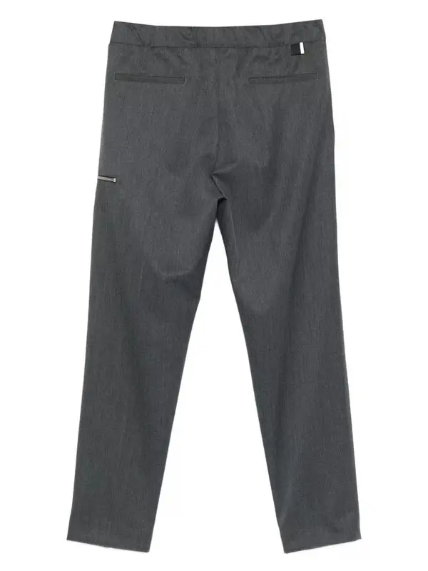 LOW BRAND Drawstring Zipped-pocket Straight-leg Trousers