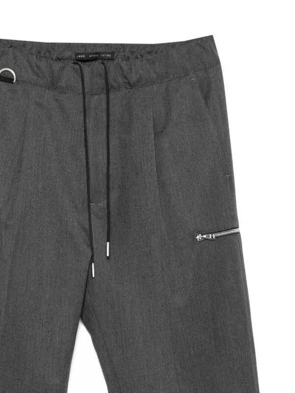 LOW BRAND Drawstring Zipped-pocket Straight-leg Trousers