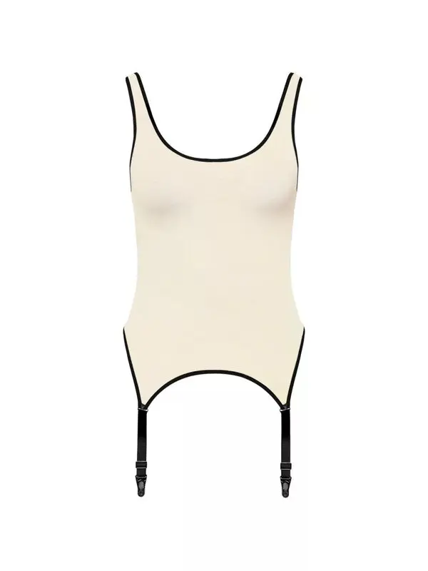 MAISON CLOSE Strappy Garter Bodysuit - Black