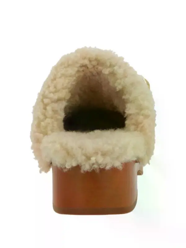 Chloé 35mm Jeannette Shearling-trimmed Buckle Clogs