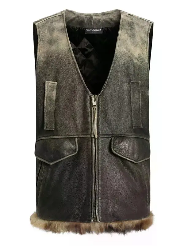 Dolce & Gabbana V-neck Leather Vest