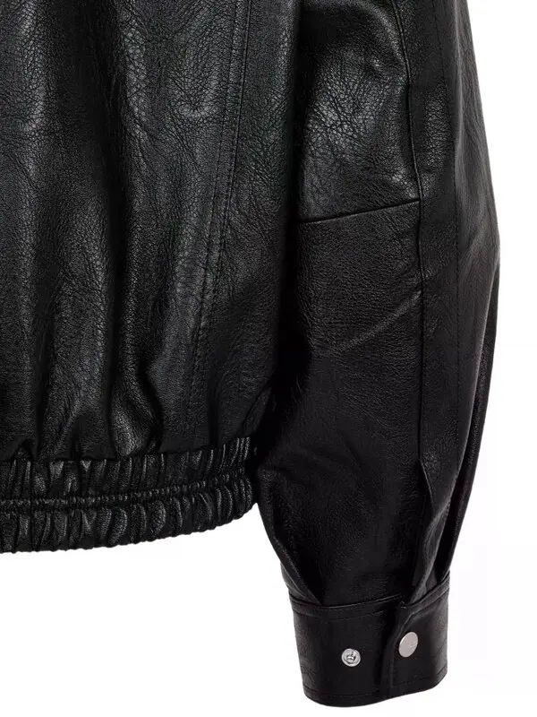 STUDIO TOMBOY Flap-pocket Faux Leather Bomber Jacket