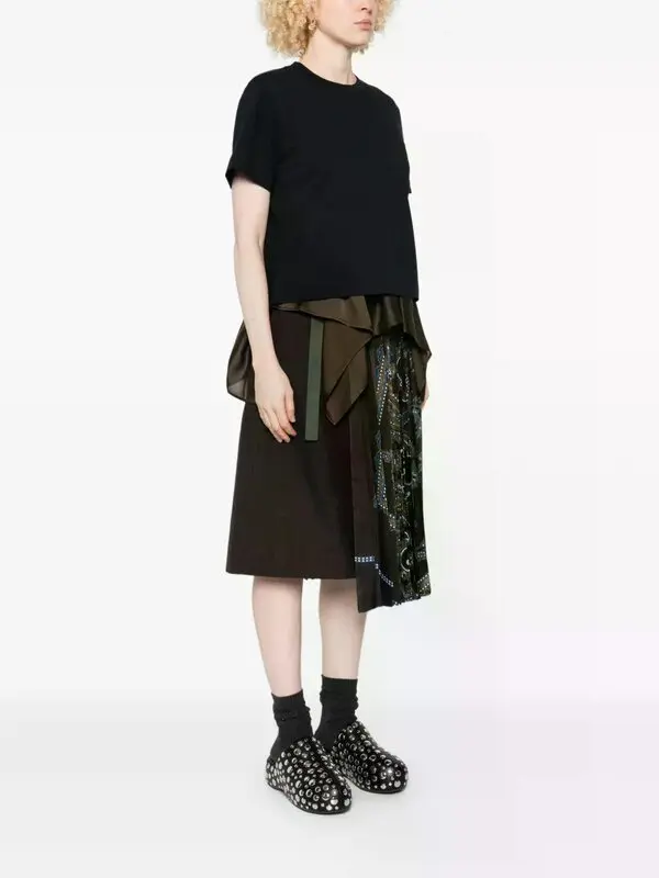 Sacai Draped-hem T-shirt - Blue