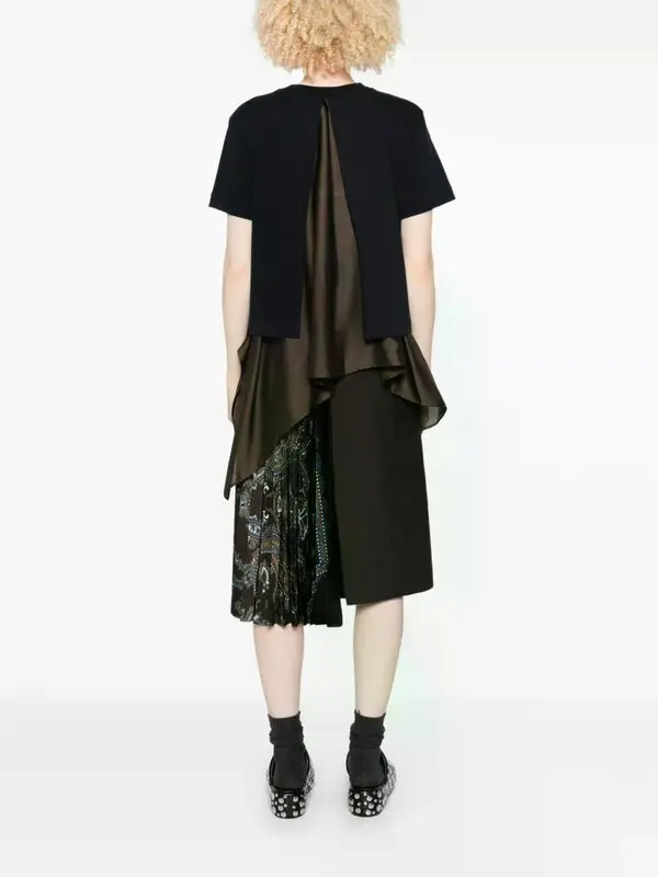 Sacai Draped-hem T-shirt - Blue