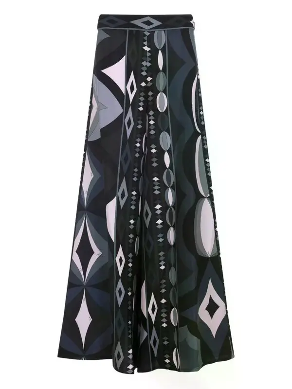 Emilio Pucci Geometric-print Silk Palazzo Pants