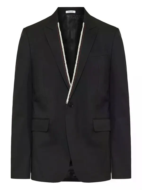 Alexander McQueen Single-button Frayed-detail Jacket