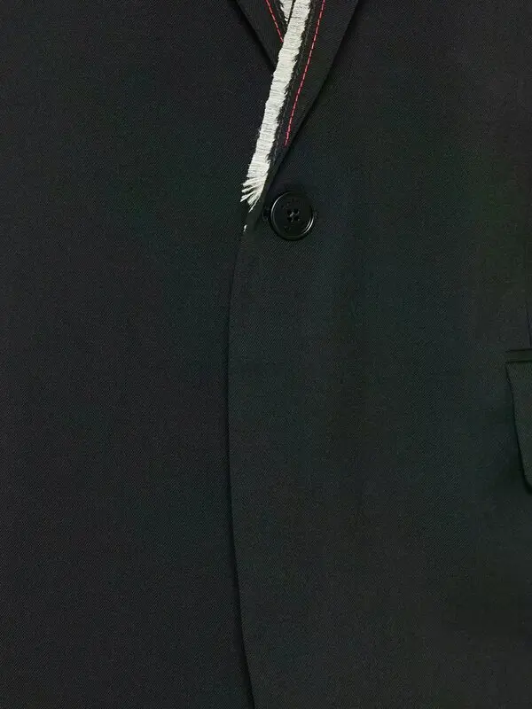 Alexander McQueen Single-button Frayed-detail Jacket