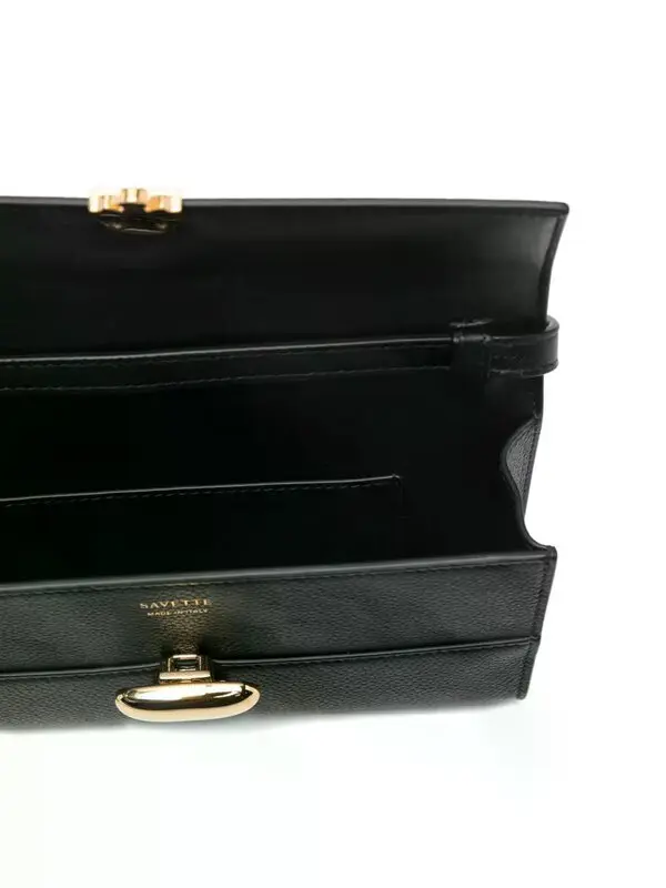 Savette Symmetry Leather Crossbody Bag - Black
