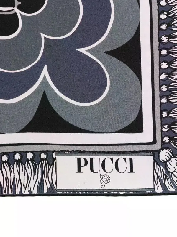 Emilio Pucci Printed Silk Scarf - Black
