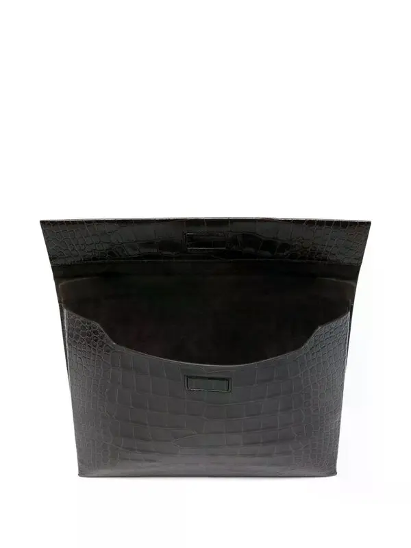 TOM FORD Crocodile-embossed Briefcase - Brown