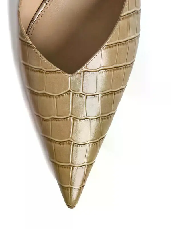 12 STOREEZ 40mm Crocodile-embossed Pointed-toe Mules