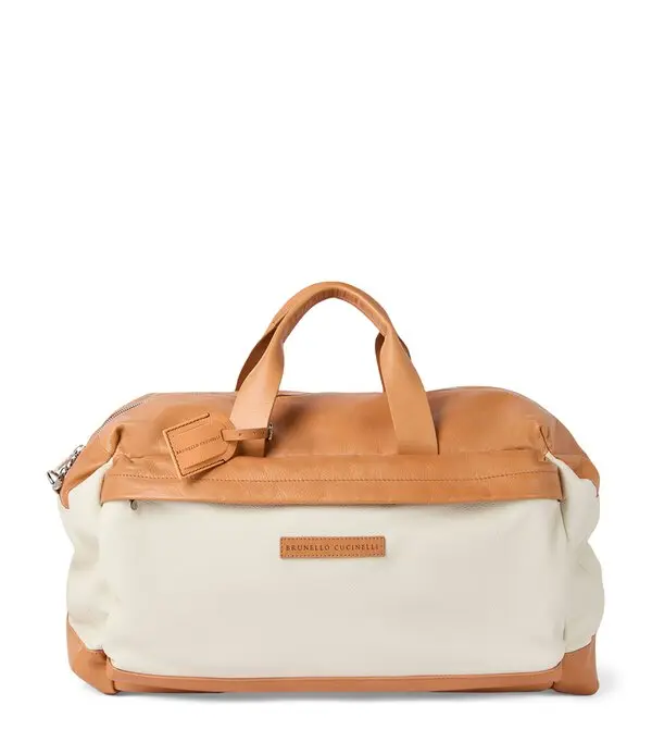 Brunello Cucinelli Grained Calfskin Two-tone Holdall