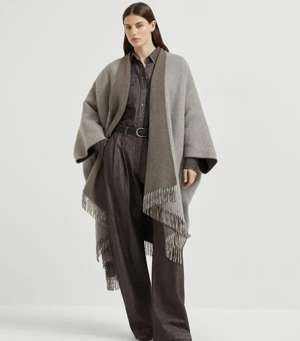 Brunello Cucinelli Cashmere Sparkling Poncho
