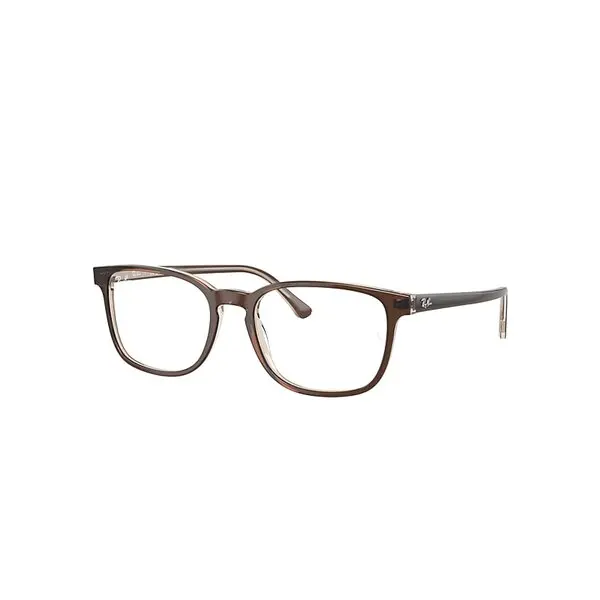 Ray-ban Optics Eyeglasses Frame Clear Lenses - Brown On Transparent Light Brown