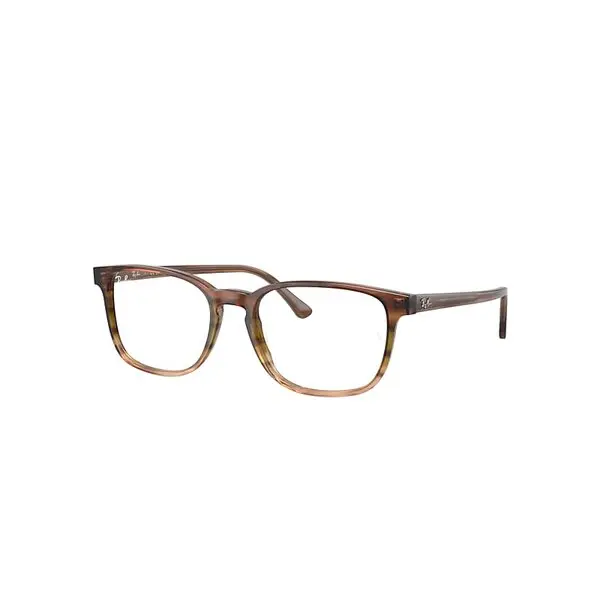 Ray-ban Optics Eyeglasses Frame With Clear Lenses - Striped Brown & Green