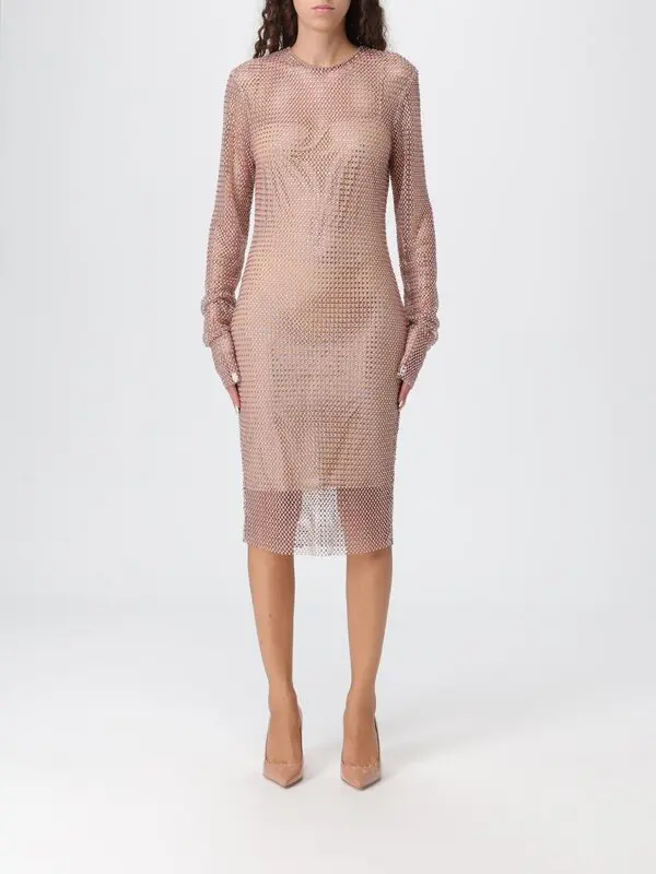 GENNY Embellished Midi Dress - Pink