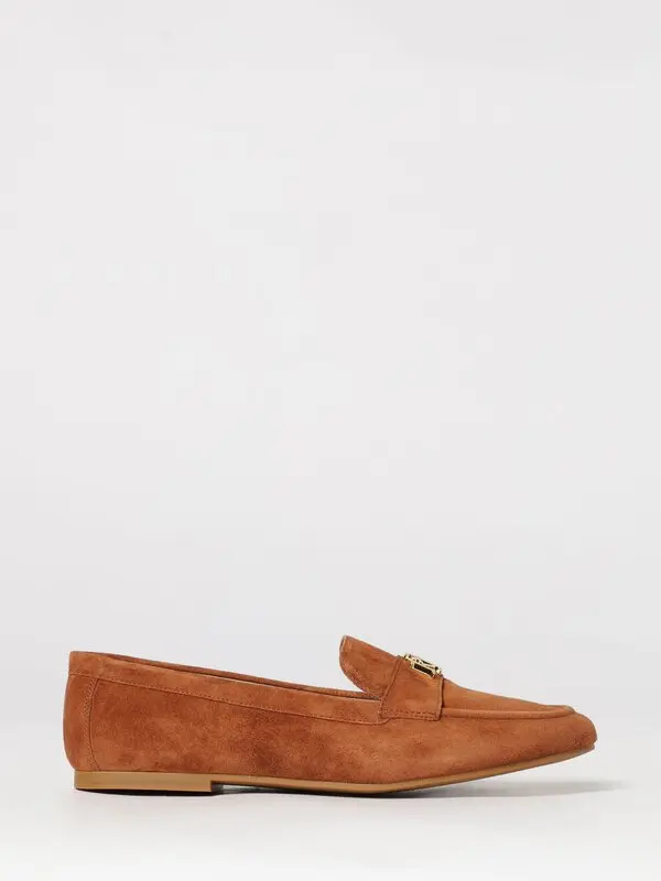 Ralph Lauren Suede Loafers With Gold Tone Detailing - Leather