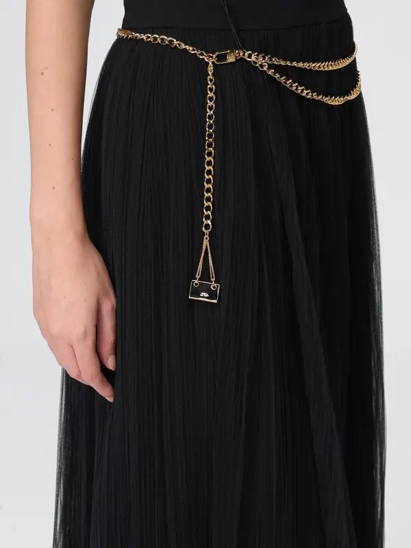 Elisabetta Franchi Tulle Midi Skirt - Black