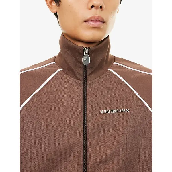 A BATHING APE Line Camo Logo-plaque Woven Track Jacket