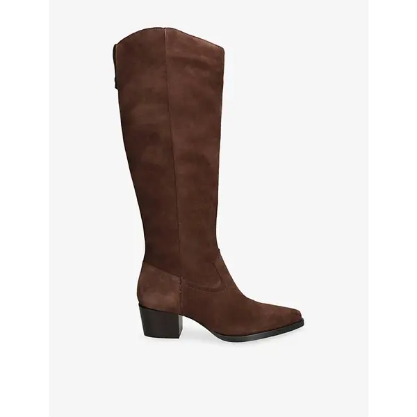 Dolce Vita Virona H2o Suede Heeled Boots - Dark Brown