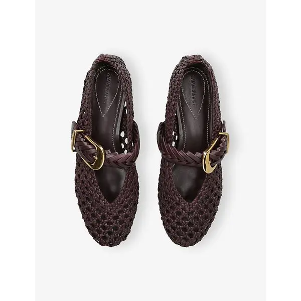 Zimmermann Helix Ballerina Leather Flats - Dark Brown