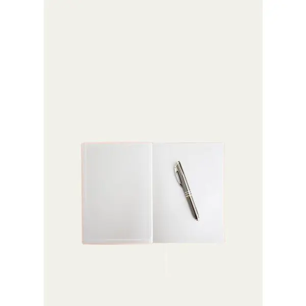 ROYCE NEW YORK Monogrammed Leather Bound Executive Notebook, Personalized - Light Pink