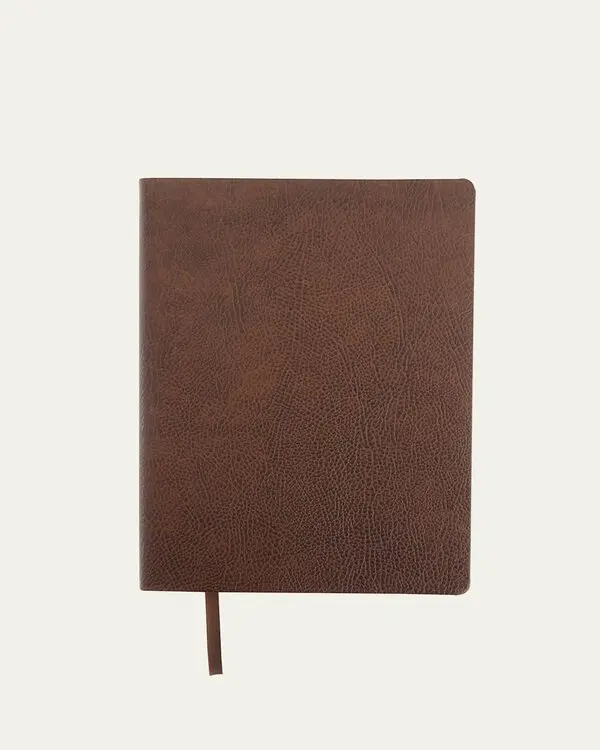ROYCE NEW YORK Monogrammed Leather Bound Executive Notebook, Personalized - Timber