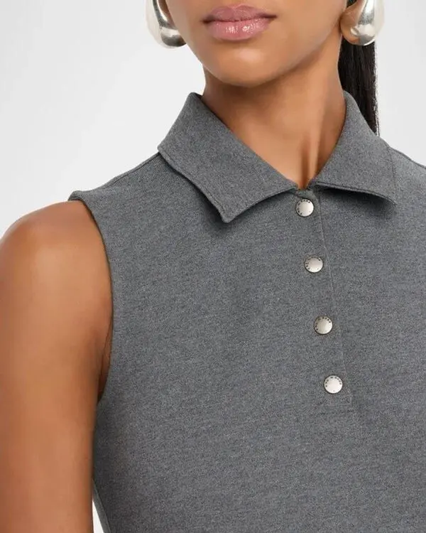 Rag & Bone Irina Sleeveless Ponte Polo Shirt