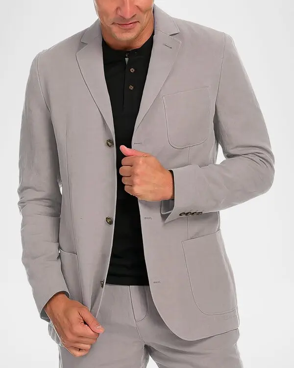 Fisher + Baker Collins Cotton-linen Sport Jacket - Grey Mist