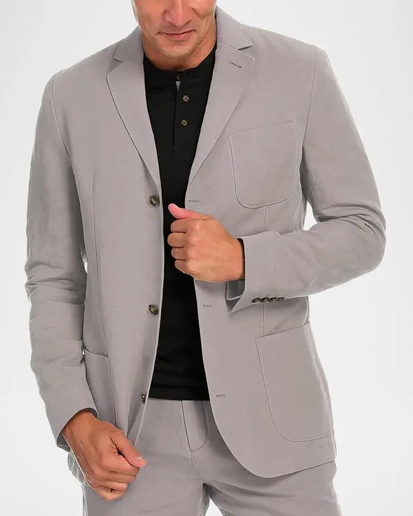 Fisher + Baker Collins Cotton-linen Sport Jacket - Grey Mist
