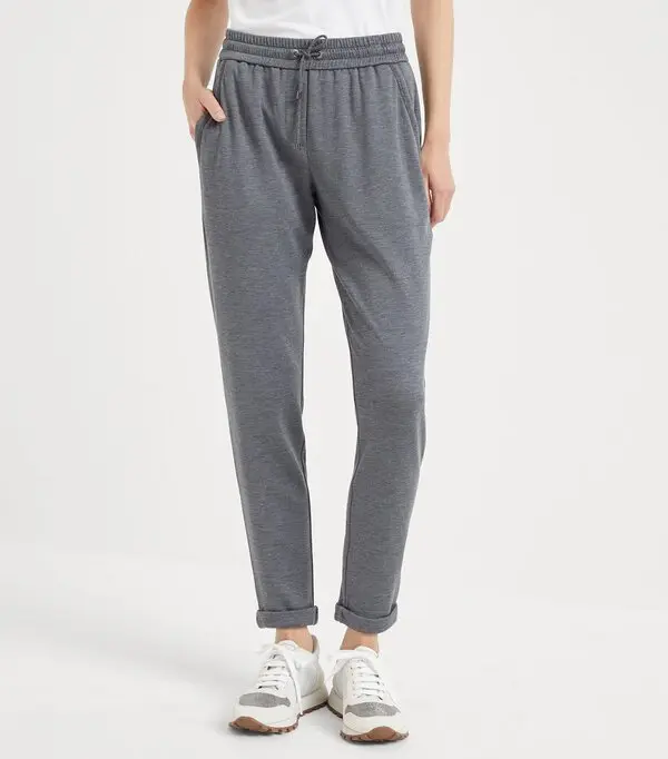 Brunello Cucinelli Cotton-silk French Terry Sweatpants