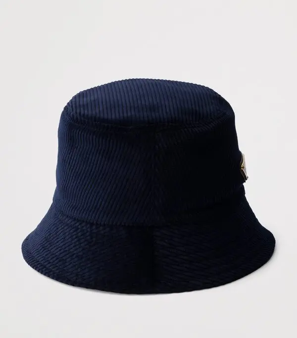 Prada Corduroy Bucket Hat - Blue