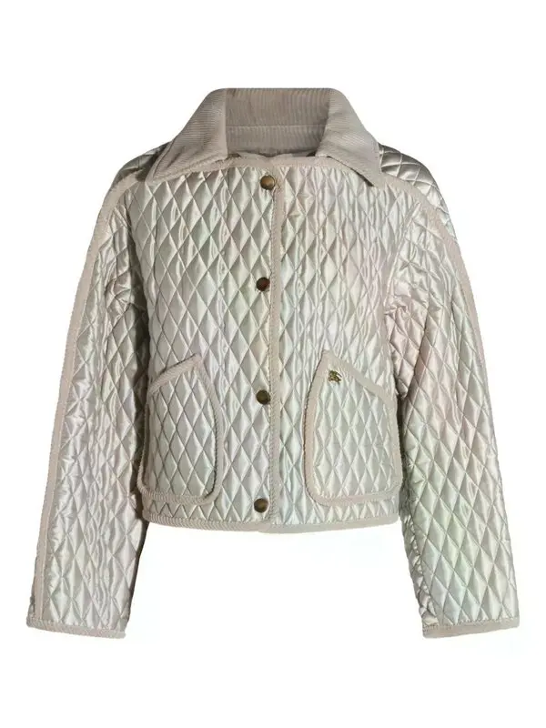 Burberry Quilted Corduroy-trimmed Jacket - Neutrals