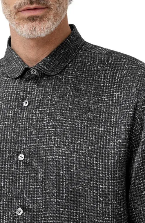 John Varvatos Orchard Silk Button-up Shirt - Black/white