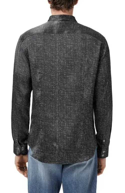 John Varvatos Orchard Silk Button-up Shirt - Black/white