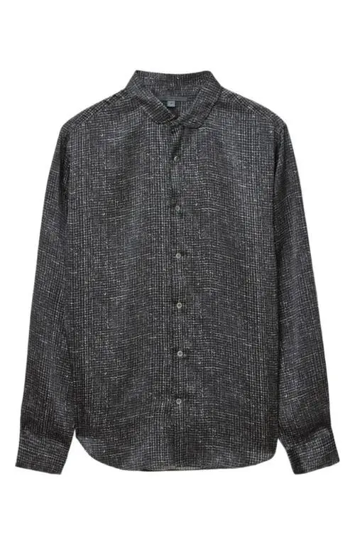 John Varvatos Orchard Silk Button-up Shirt - Black/white