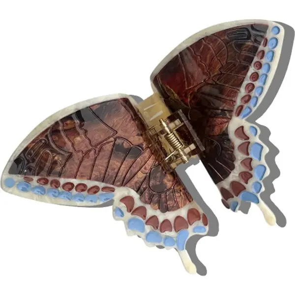 SOLAR ECLIPSE Swallowtail Butterfly Claw Clip - Brown