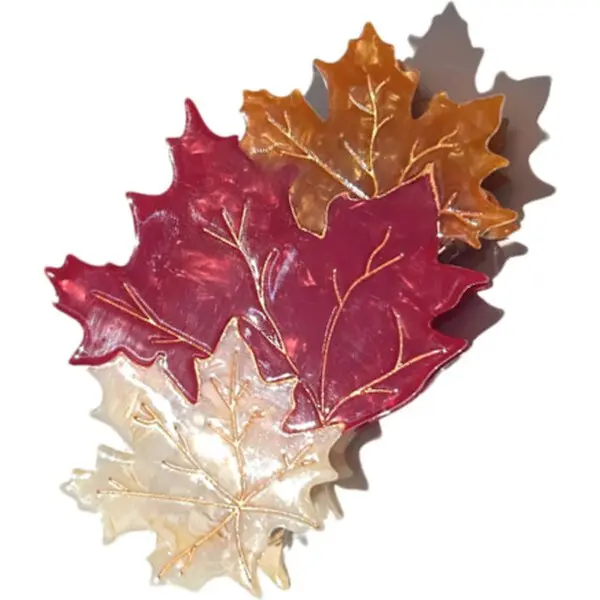 SOLAR ECLIPSE Maple Leaf Claw Clip - Brown