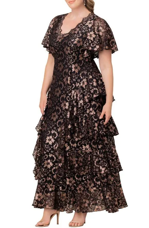KIYONNA Mon Ange Tiered Lace Gown