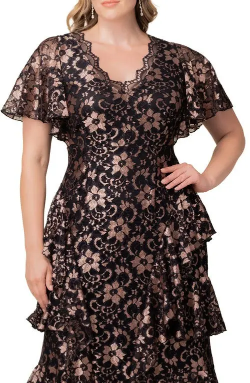KIYONNA Mon Ange Tiered Lace Gown