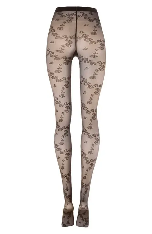 Wolford Floret Tights - Dark Wood