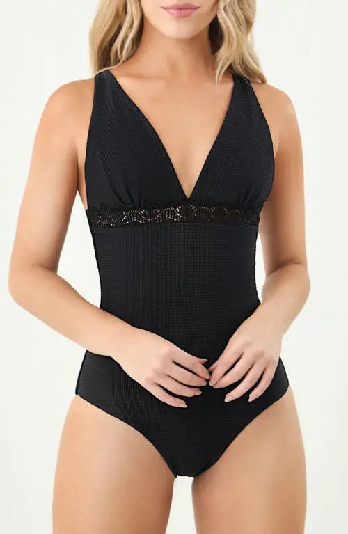 BOAMAR Bloom Textured One-piece Swimsuit - Black